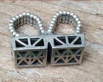 Unique two finger ring related items | Etsy