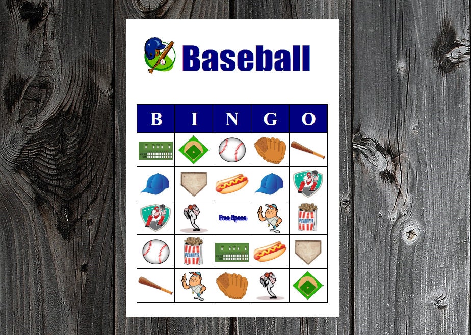 Baseball Bingo 30 Printable Sports Birthday / Super Bowl Party
