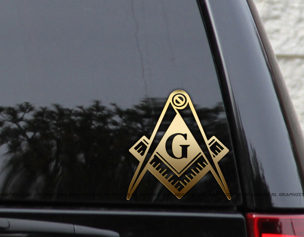 Masonic Freemason Compass Square Illuminati Mason Window Decal