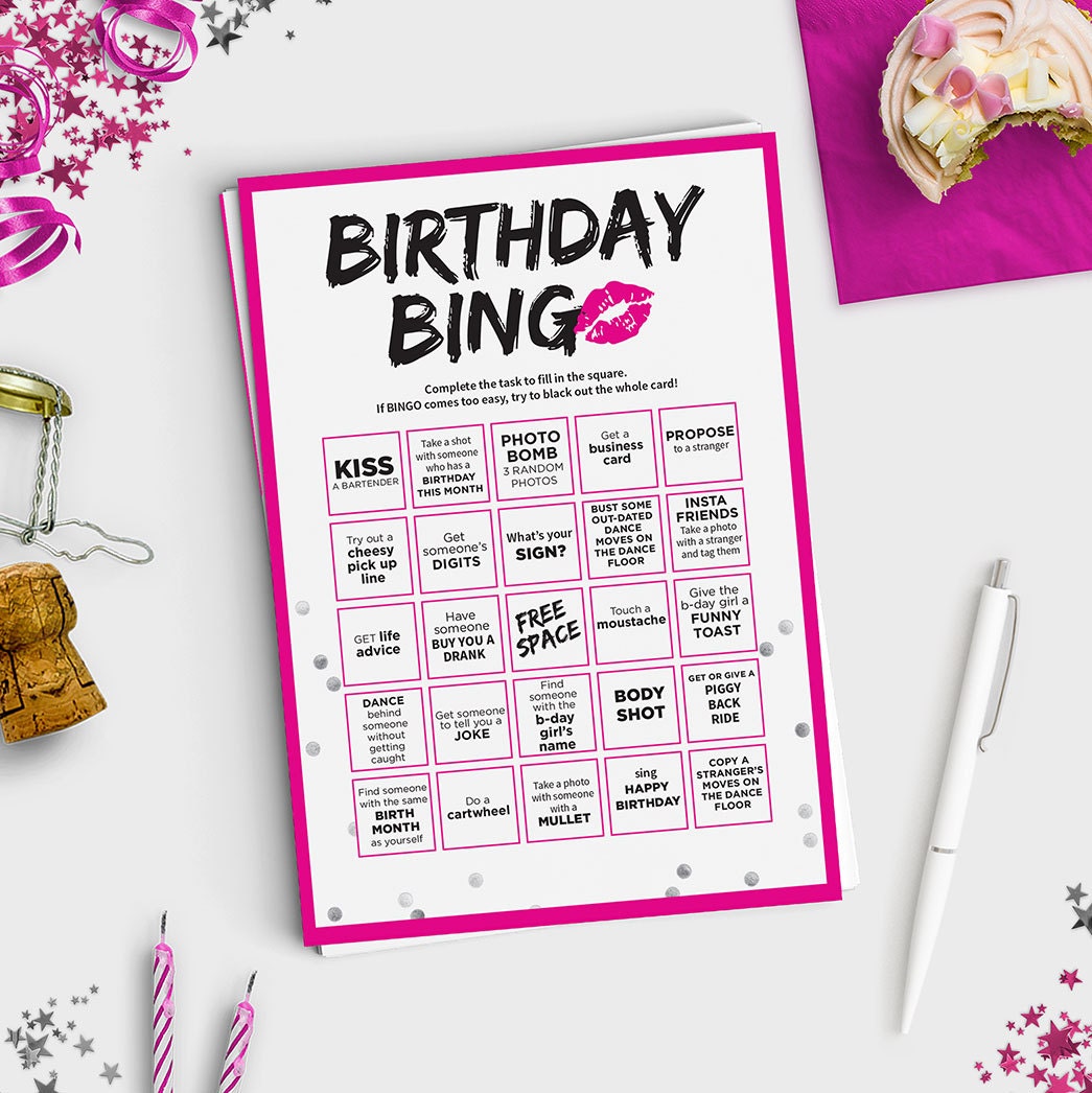 Fun Adult Birthday Game Birthday Bingo Scavenger Hunt