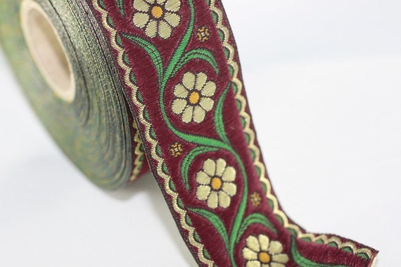 22 mm colorful Floral Embroidered ribbon 0.86 inches