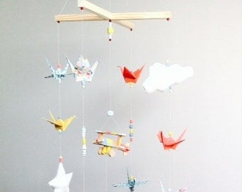 Unique origami mobile related items | Etsy