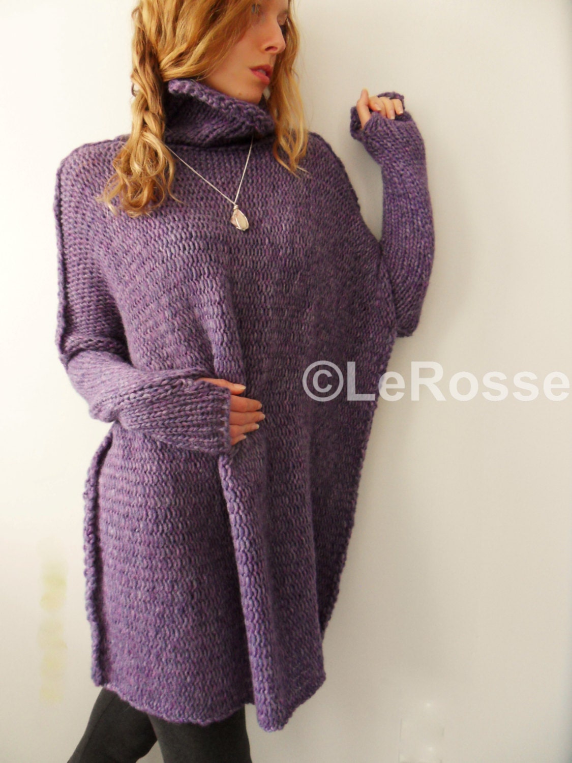 Oversized/Slouchy/Loose knit sweater. Chunky knit sweater.