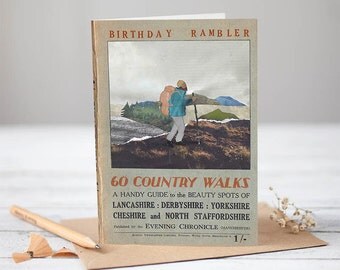 Hiking birthday card | Etsy