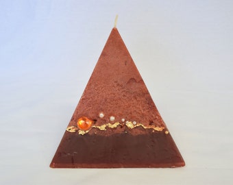 Artisan Pyramid Shaped Candle Light Blue