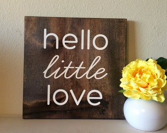 Hello love sign | Etsy