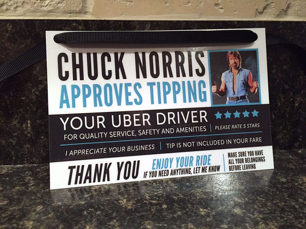 Uber Tips and Rating Hanging Display Sign for Uber Drivers