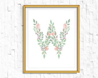 Unique monogram letter w related items | Etsy