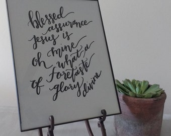 Items similar to Framed Hymn lyrics in Calligraphy on Etsy
