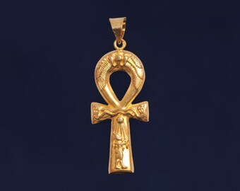 Gold ankh necklaces | Etsy