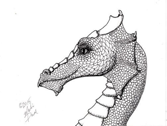 Items similar to Original Dragon Pen and Ink Drawing Inktober #2 on Etsy