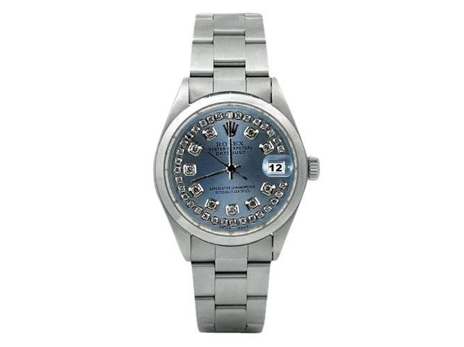 Rolex datejust watch oyster SS double row diamond – Haute Juice