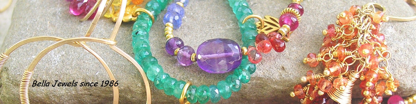 Gemstone Metal Wire Worked Jewelry Original by bellajewelsII