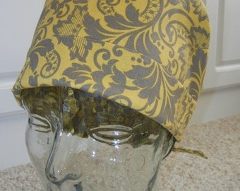 Tie Back Surgical Scrub Hat in Silver Linings by juliesthings
