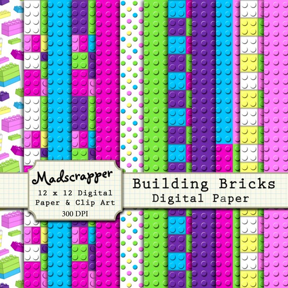 Digital Scrapbook Paper Building Bricks Pretty by madscrapper