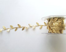 Metallic Gold Leaf Trim - Gold Leaf Ribbon - Ribbon By The Yard - Halo ...