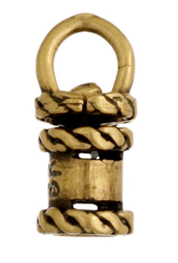 4 Pieces Revolving Antique Brass Rope End Cap 3mm Hole by clbeads