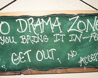 No drama sign | Etsy