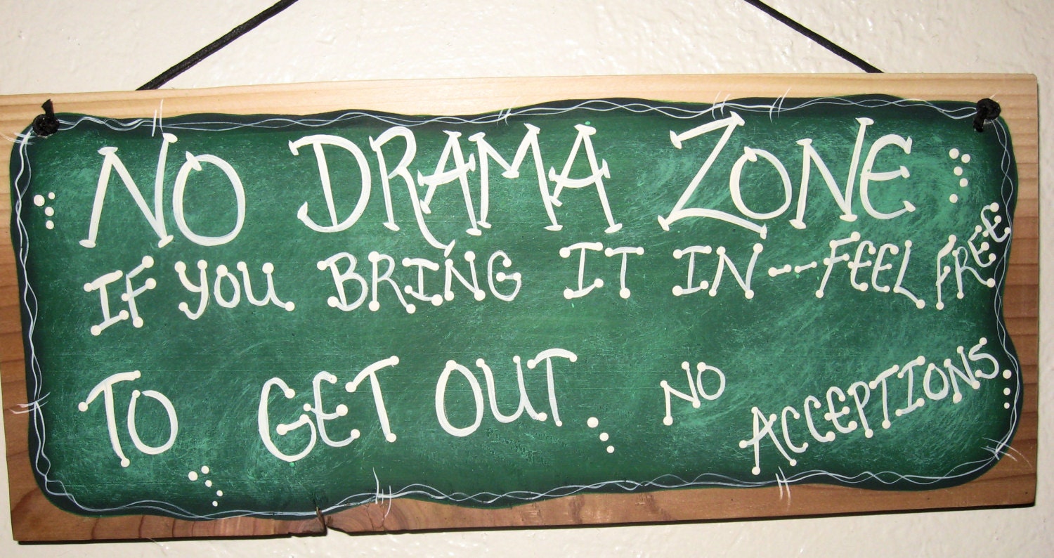 Wood SignsNo Drama SignsPainted Wall DecorWood Wall