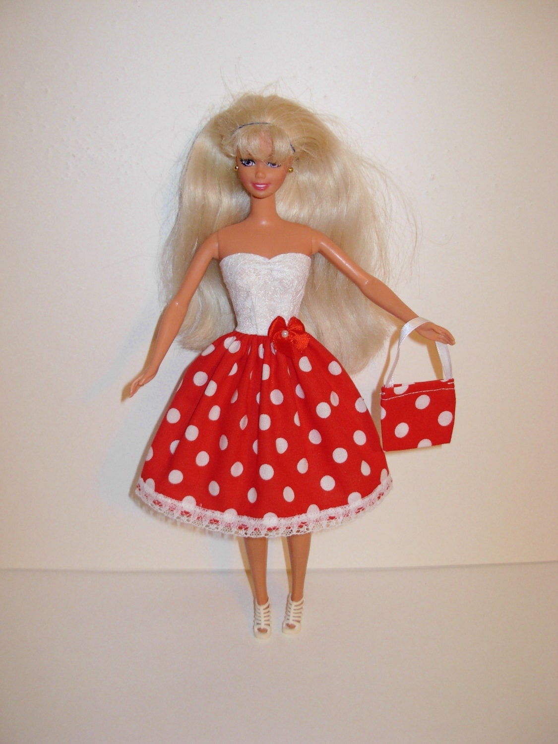 Handmade barbie clothes CUTE dress and bag 4 barbie doll