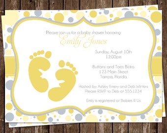 Footprint invitation | Etsy