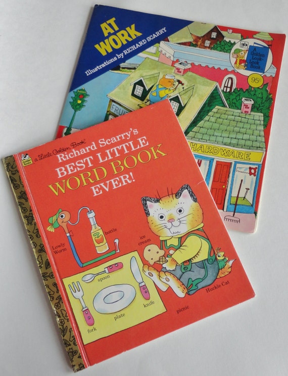 Items similar to 2 book SET Vintage Richard Scarry Busytown - Best ...