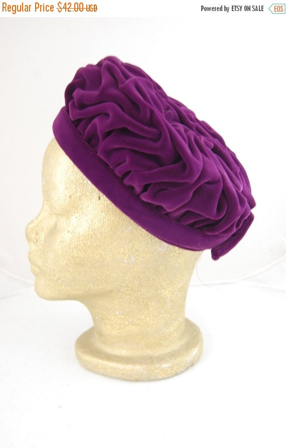 ON SALE NOW 1960s Purple Velvet Turban – Cossack Hat – Haute Juice