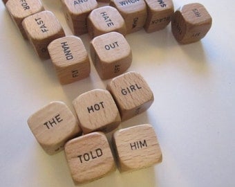 Unique word dice related items | Etsy