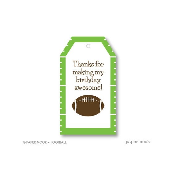 Football PRINTABLE Gift Tag