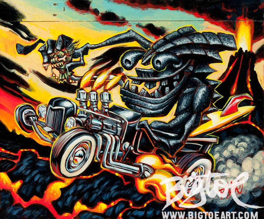 Lava Tiki Hot Rod small archival giclee art print