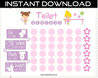 Printable Toilet Potty Training Chart Digital by ernieandbird