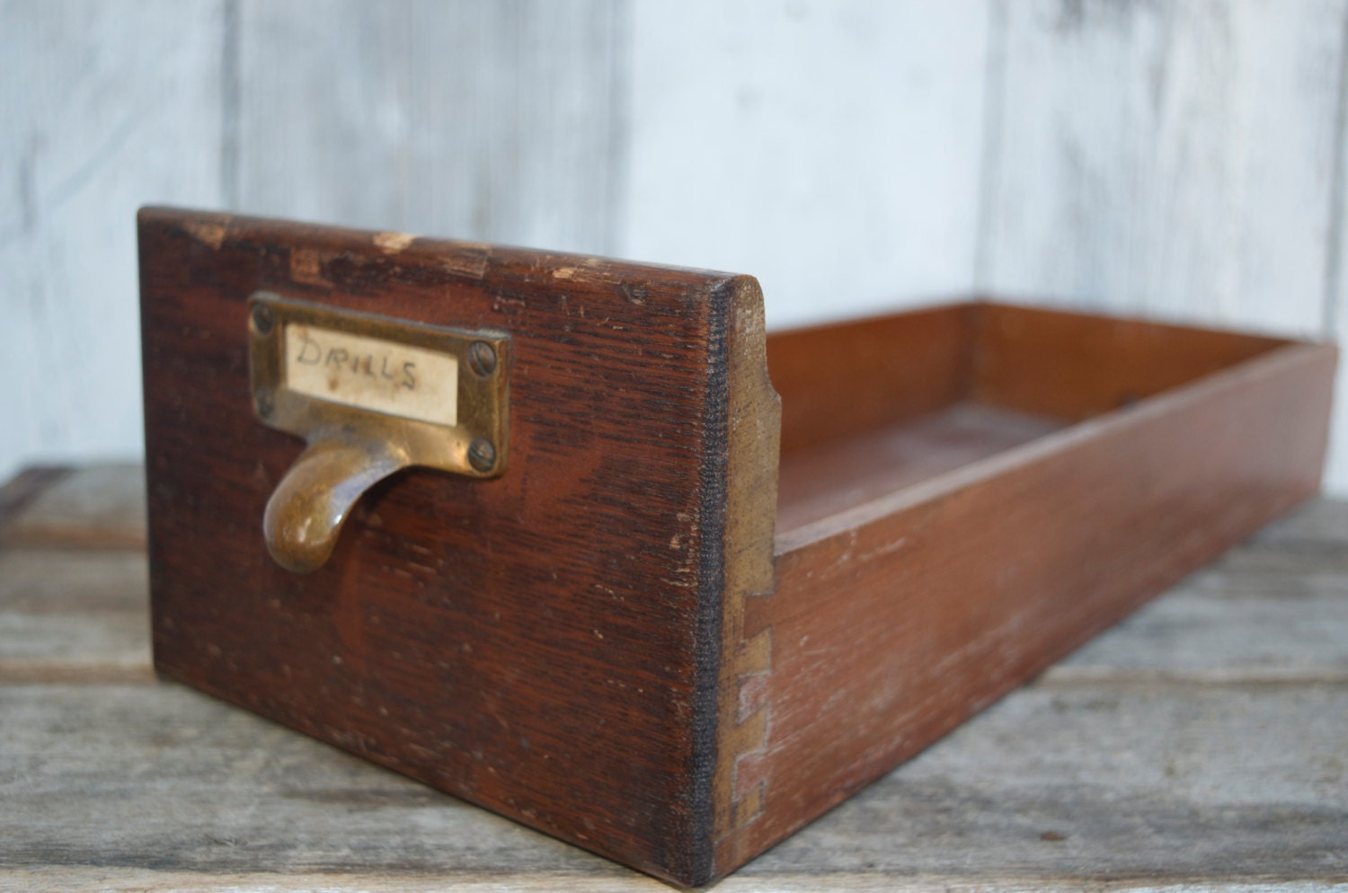 Library drawer – card catalog drawer – wood storage box – Vintage ...