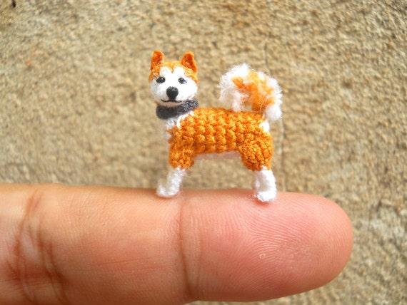 Miniature Akita Tiny Crochet Mini Amigurumi Dog Stuff