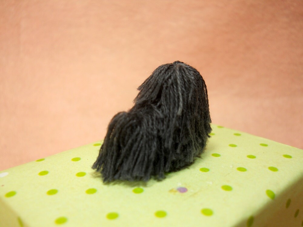 Miniature Black Puli Tiny Crochet Miniature Dog Stuffed