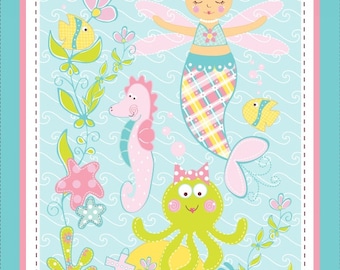 Mermaid quilt panel | Etsy