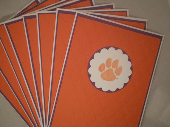Items similar to Clemson Note Cards, Blank Note Cards and Envelopes ...