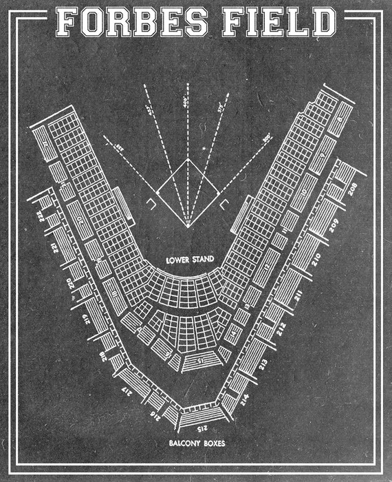 Vintage Print of Forbes Field Seating Chart Blueprint by ClavinInc