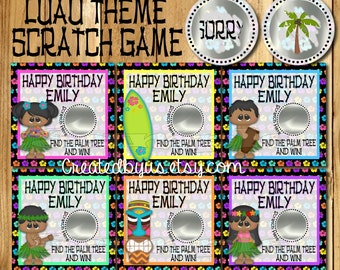 Happy Birthday Scratch Off Cards Birthday Party game cards