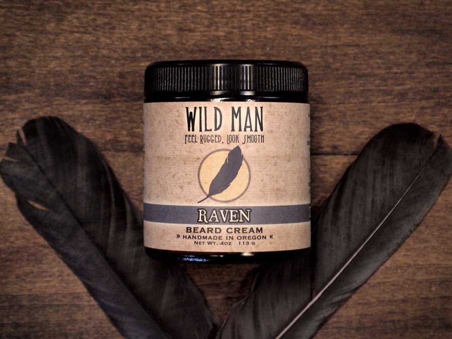 Beard Balm Cream Wild Man RAVEN Beard Grooming 113g // 4oz For