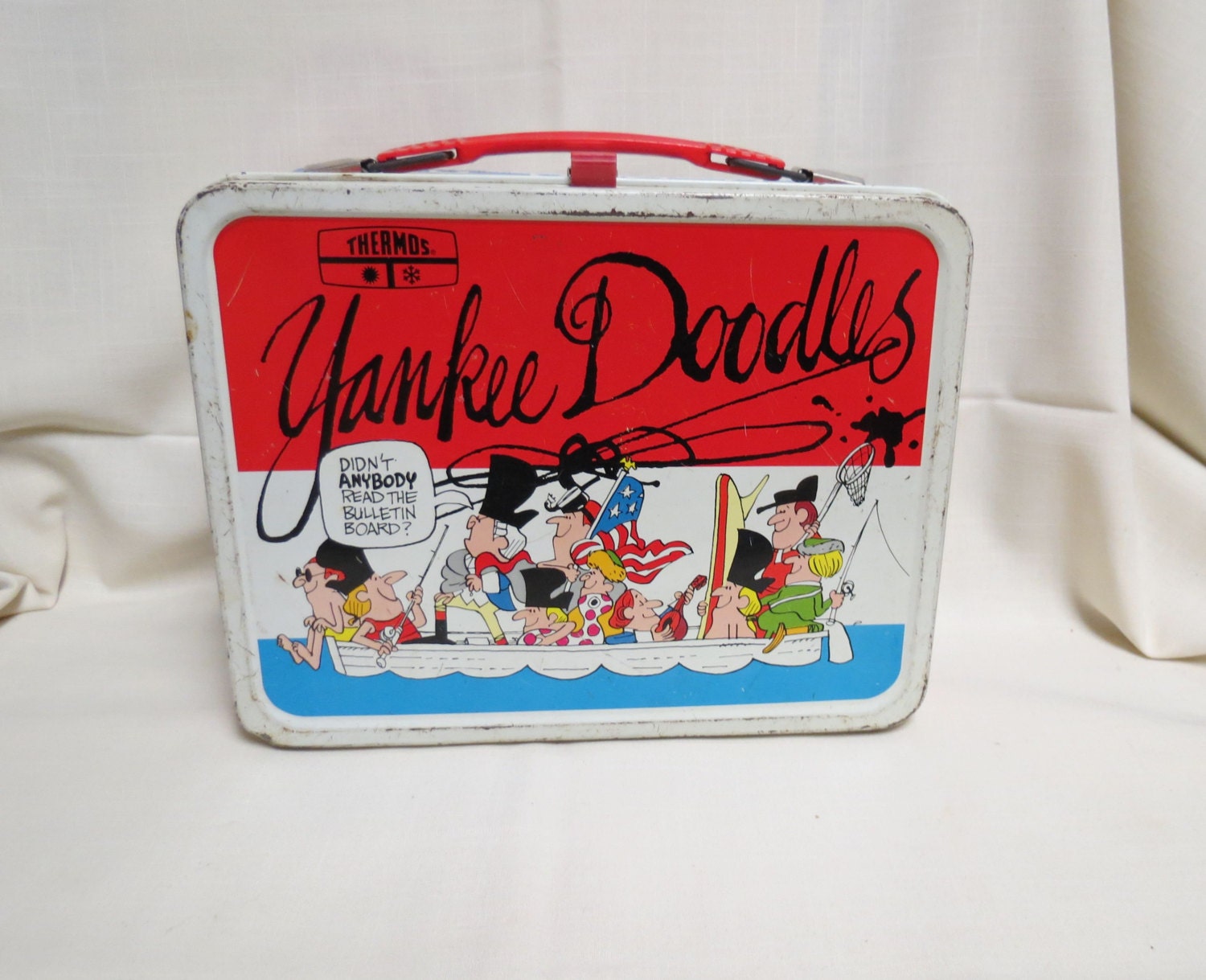 Vintage Metal Lunch Box With Thermos Bicentennial Yankee Doodle Thermos ...