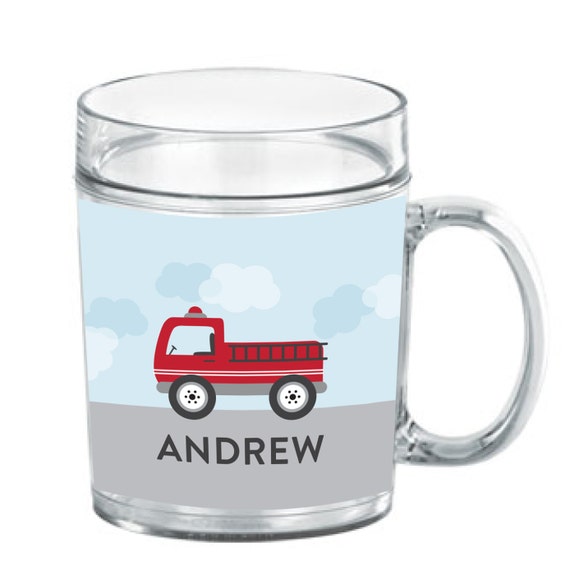 Fire Truck Plate Bowl Mug or Placemat Fire Truck
