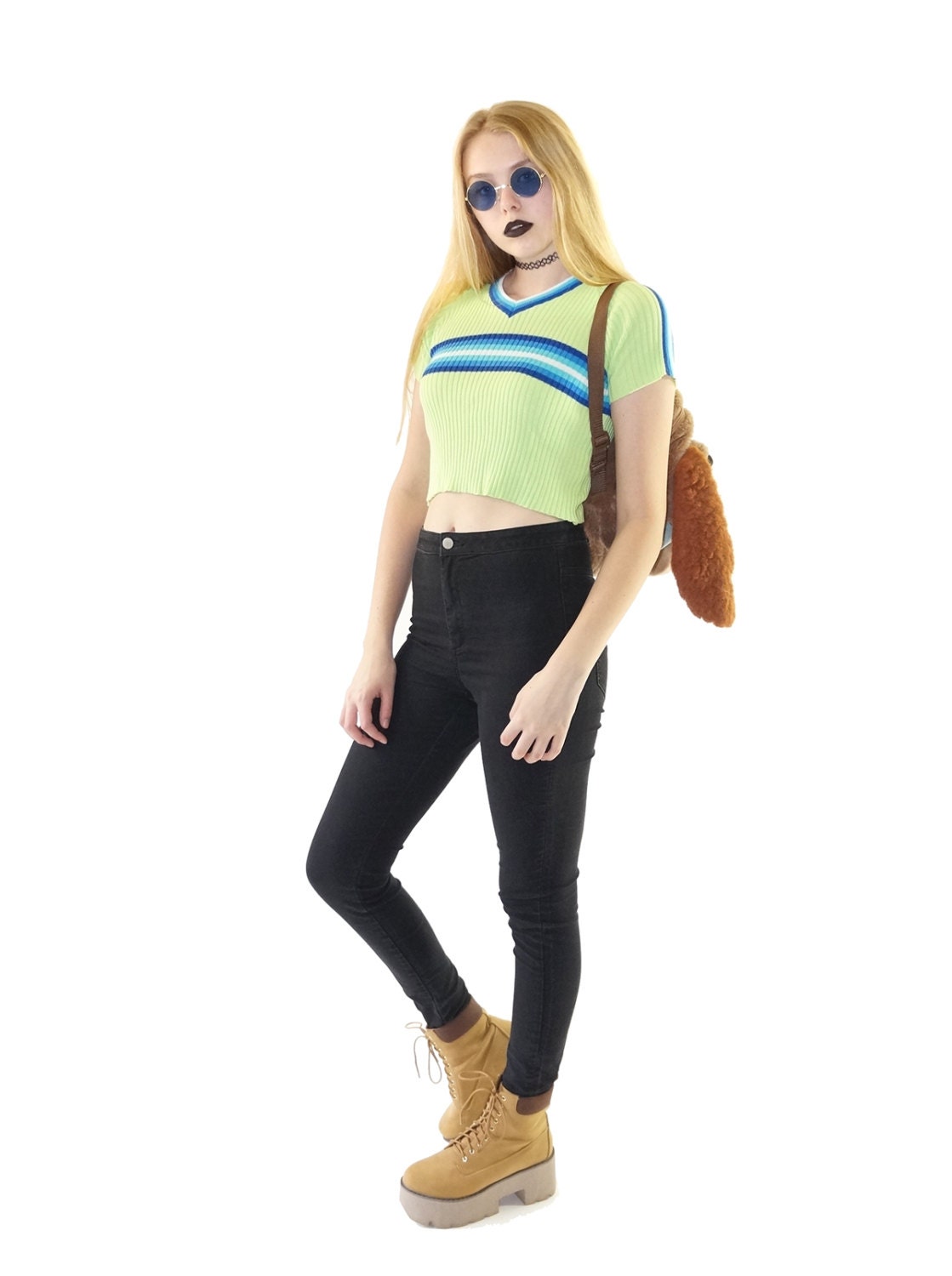 Limited Too 90s Ribbed Skater Top 90s Grunge Crop Top