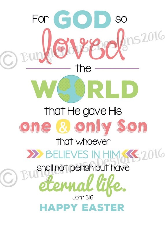 John 3:16 Printable Card Easter Outreach by bunglehousedesigns