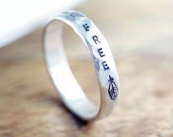 Silver Wings Ring Inspirational Quote Jewelry Inspirational