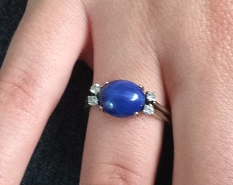Star sapphire ring | Etsy