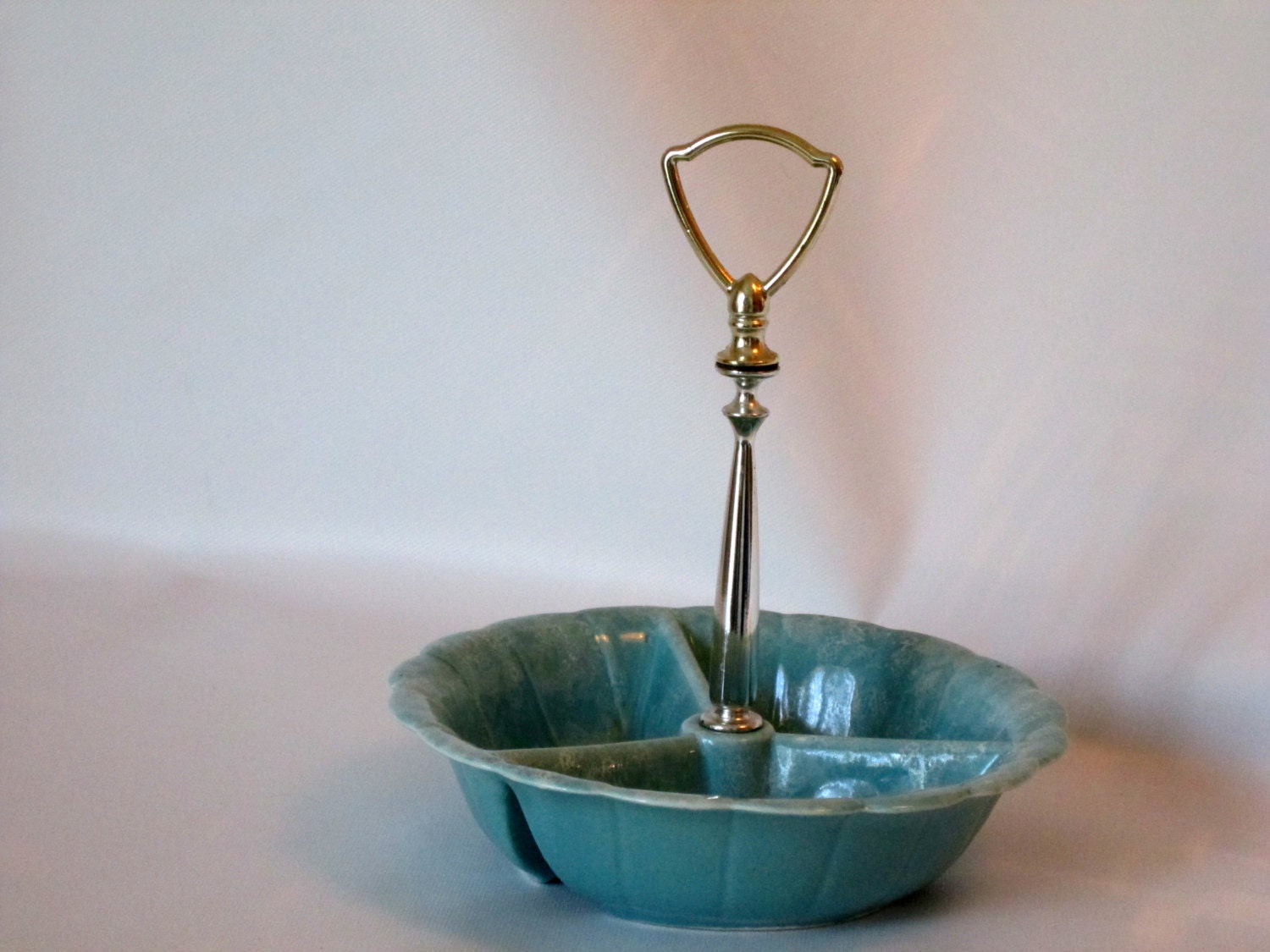 Vintage Divided Ceramic Condiment Tray. Turquoise USA Pottery – Haute Juice