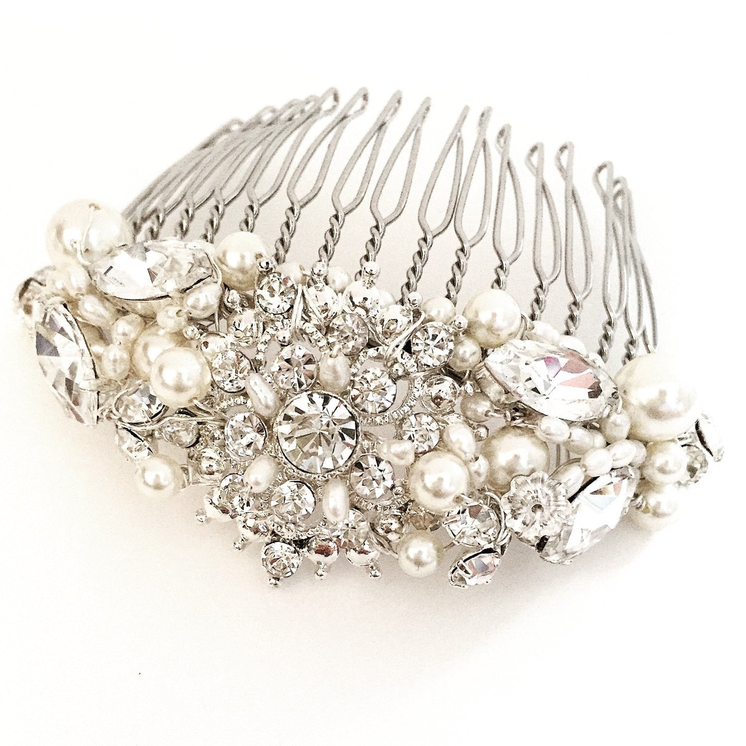 The Princess Hair Comb Diamond Bridal HairComb Bridal Comb