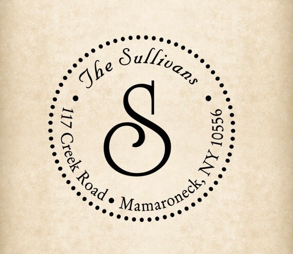 Return address stampSELF INKING custom monogram address by limoli