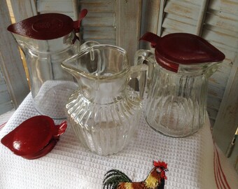 Red depression glass | Etsy