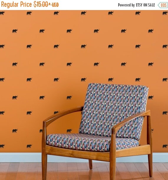 ON SALE Elephant Pattern Tiny Wall Pattern Decal by danadecals